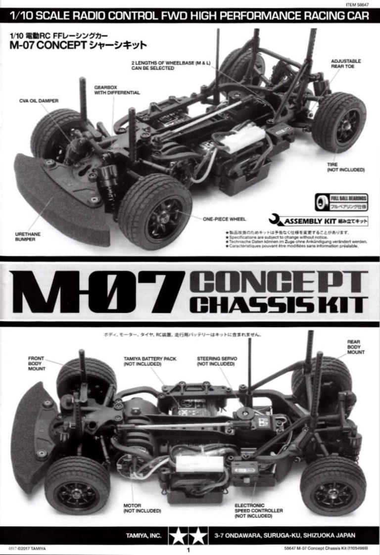 Tamiya 58647 M-07 Concept Chassis Kit Build Manual - TamiyaBlog