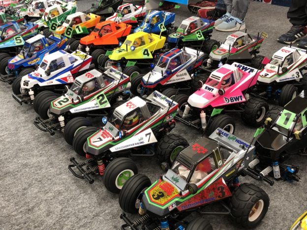 Tamiya RC Car Grand Prix race with customised Comical Grasshoppers ...