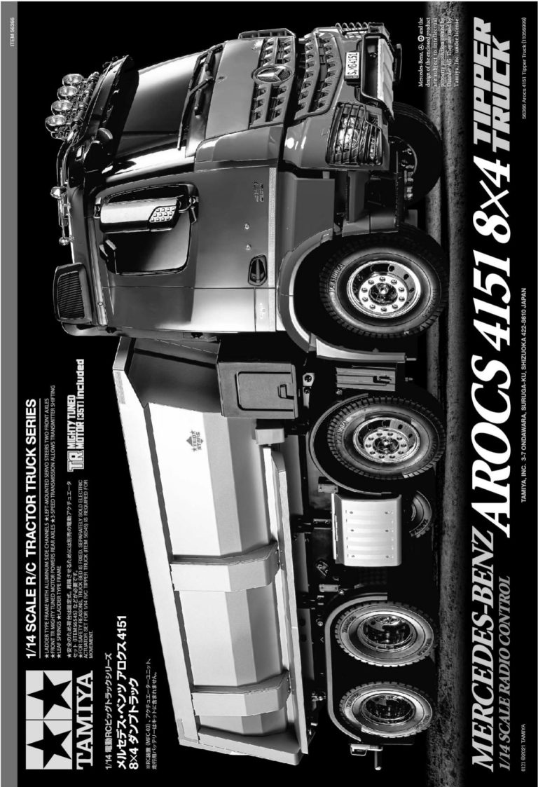 Assembly manuals of Tamiya 56366 Mercedes-Benz Arocs 4151 8×4 Tipper ...