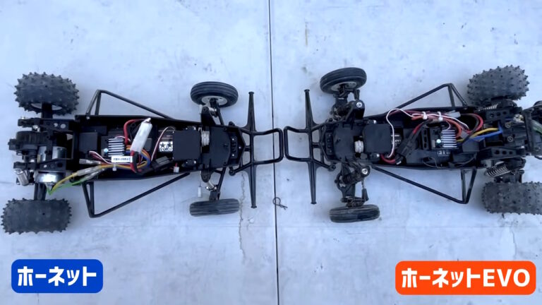 Side-by-side comparison of the of Tamiya 58742 Hornet EVO. with the ...